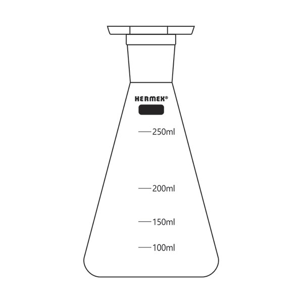 ERLENMEYER GRADUADO C/ R/(PE) 500 ML - HERMEX Fábrica de Vidros