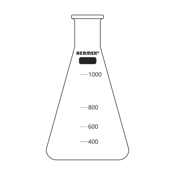 ERLENMEYER GRADUADO B/E 125 ML - HERMEX Fábrica de Vidros